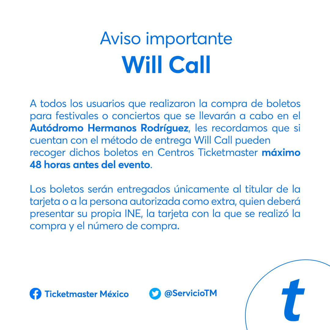 Ticketmaster México on Twitter: "🚨 AVISO IMPORTANTE para los que cuenten con método de entrega ...