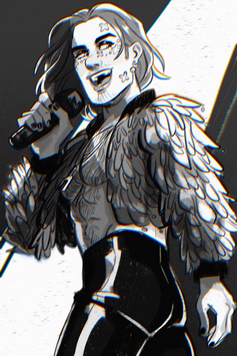 「A modern popstar jaskier kofi request fo」|Mic Dix 🎸(comms closed)のイラスト