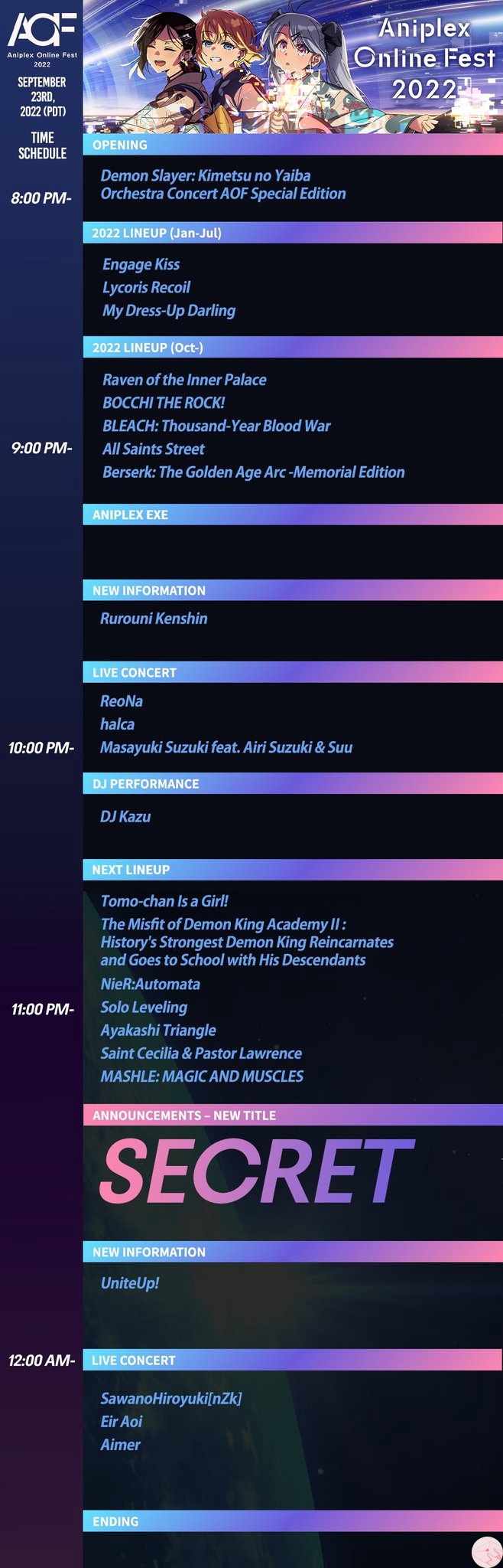 JAPANFESS TERANG on Twitter: "*jpf Jadwal Aniplex Online Fest 2022 Streaming skrg di yutub ...