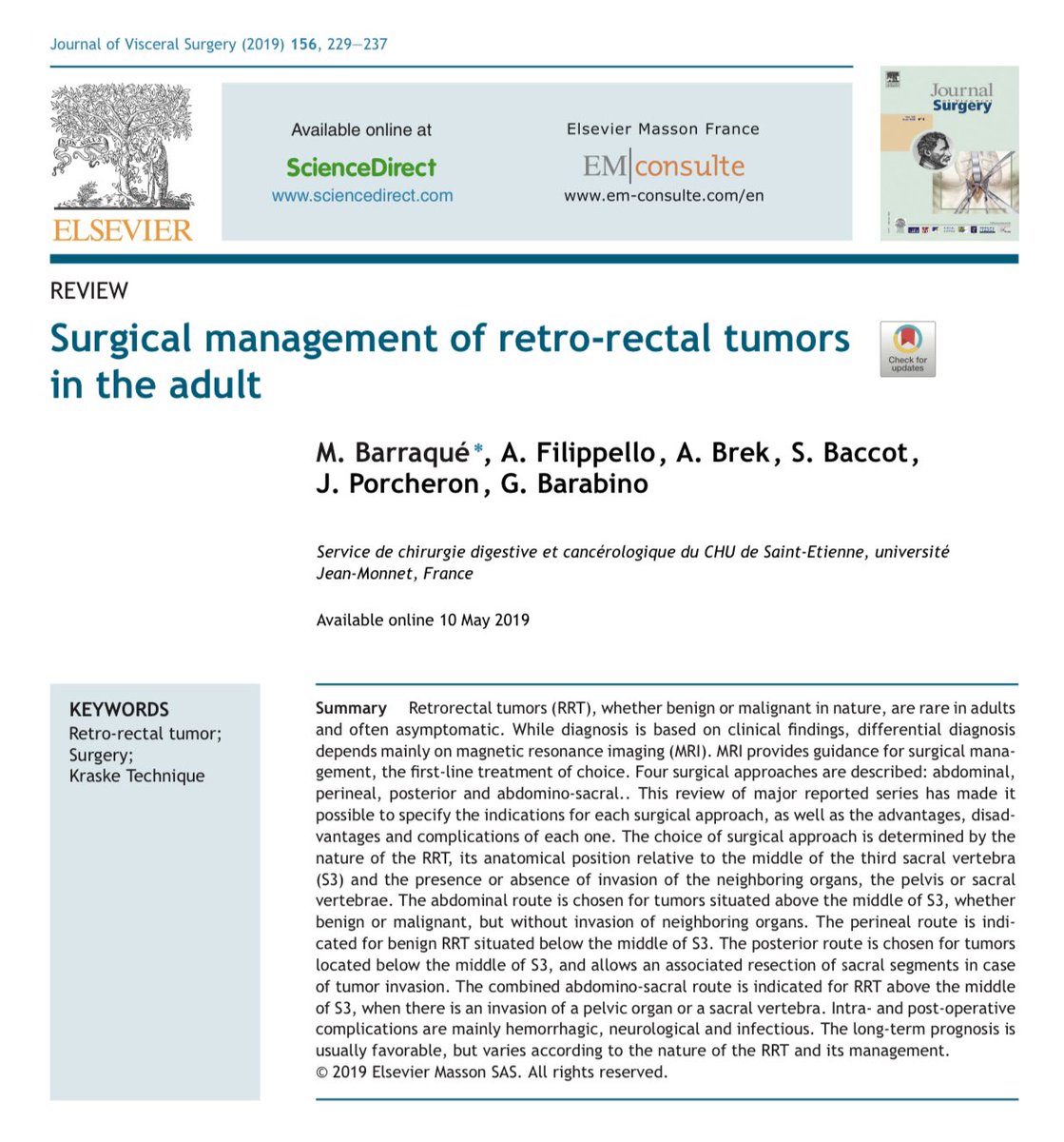 Cirbosque #SoMe4Surgery on Twitter: "Algorithm for the surgical management of retro-rectal ...