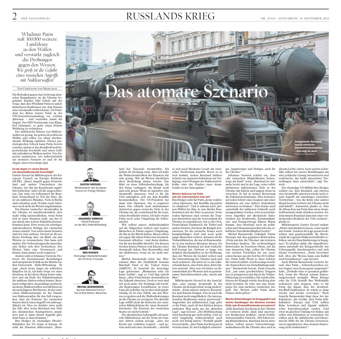 Johannes Varwick on Twitter: "Mit dem @Tagesspiegel habe ich über die Frage gesprochen, wie die ...