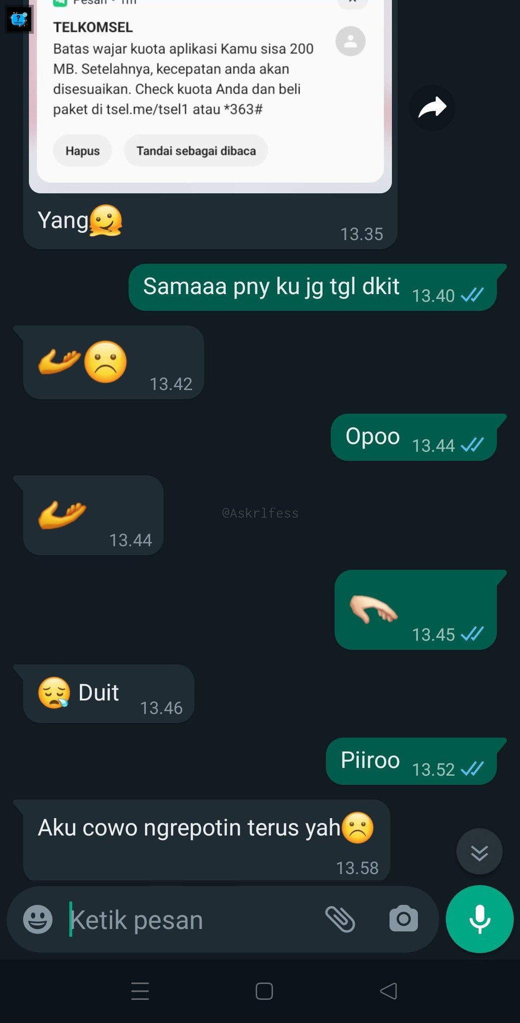 Askrlfess on Twitter: "[askrl] cwok kalian suka minta minta juga gak ...