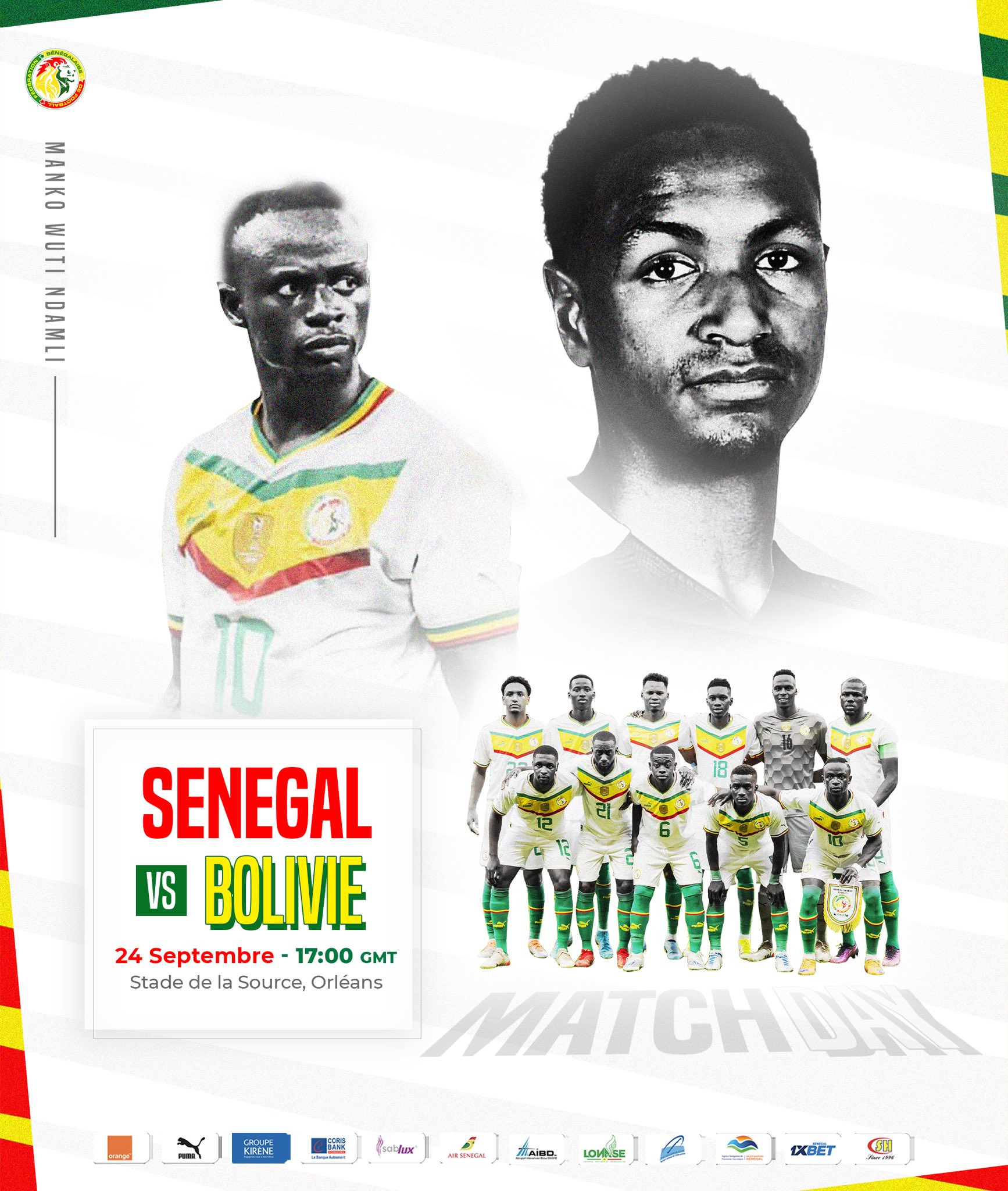 FSF on Twitter: "𝙅𝙊𝙐𝙍 𝘿𝙀 𝙈𝘼𝙏𝘾𝙃 | Senegal vs Bolivie 📺 RTS1 | FSF TV | Page Facebook FSF 📲 # ...