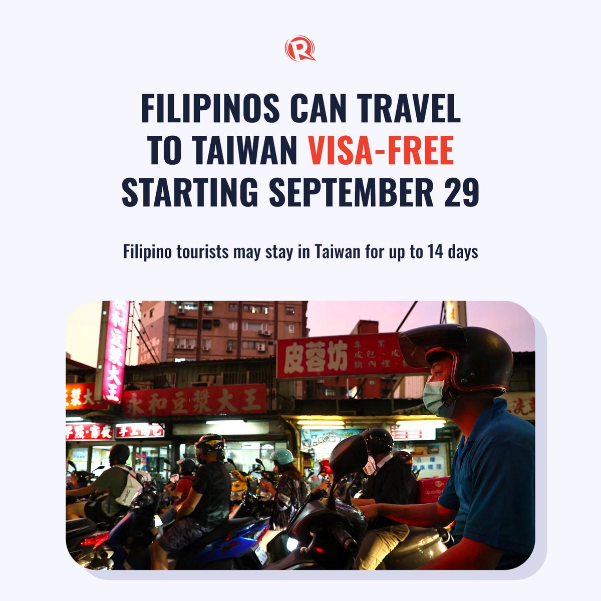 Filipinos will again be allowed to travel to Taiwan visa-free starting ...