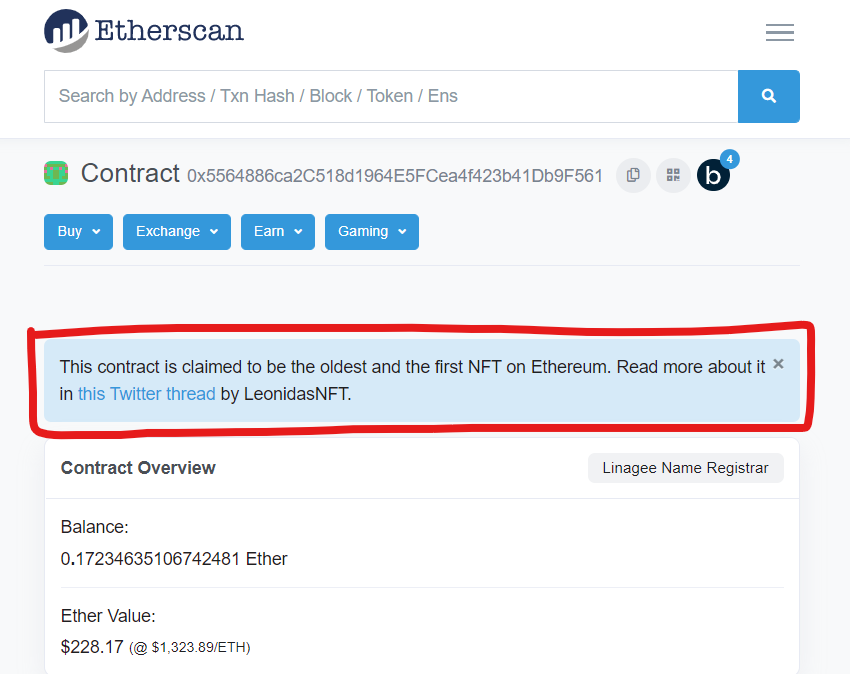 Crypto Duck on Twitter: "มีการขุดค้นพบ contract ของ Linagee Name Registrar คล้ายๆ กับ ENS ...