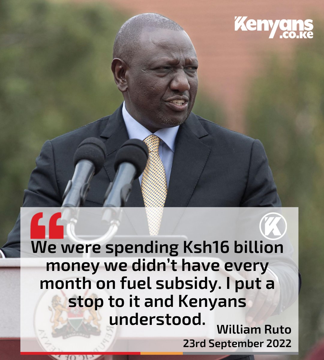 Kenyans.co.ke on Twitter: "I put a stop to the fuel subsidy and Kenyans understood - President ...