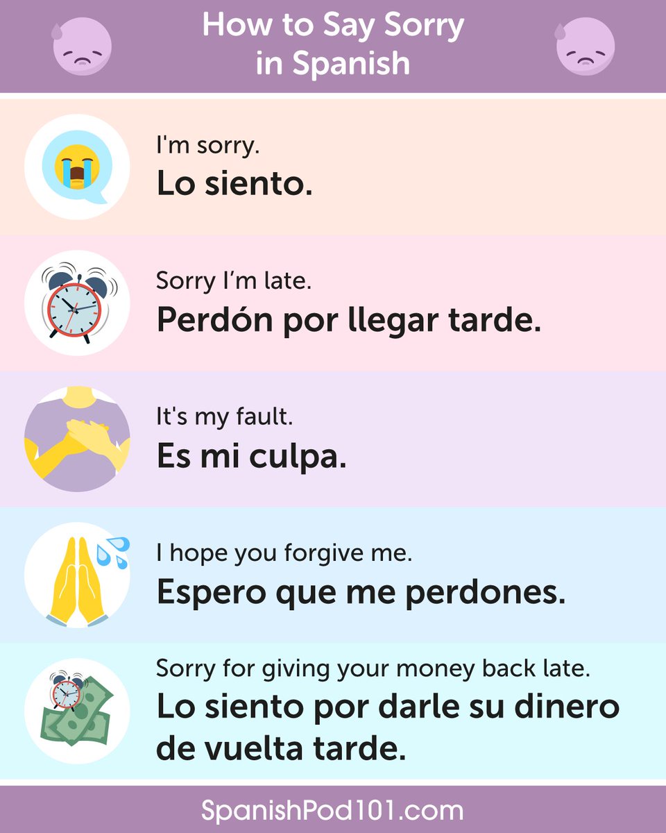 Learn Spanish SpanishPod101 On Twitter How To Say I m Sorry In learn-spanish-spanishpod101-on-twitter-how-to-say-i-m-sorry-in