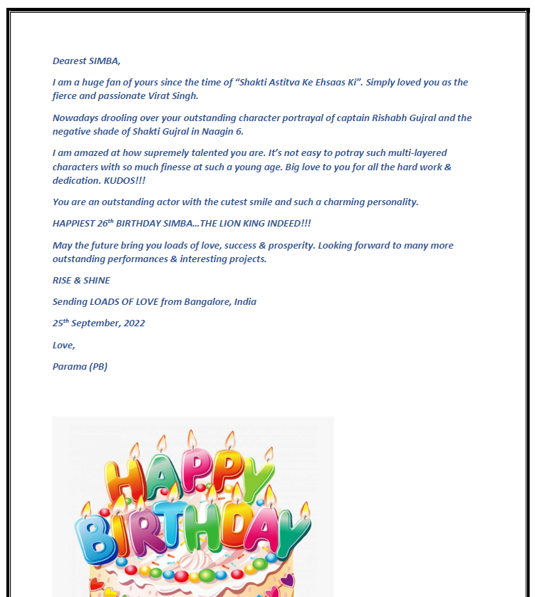 Happy Birthday Workplace Email