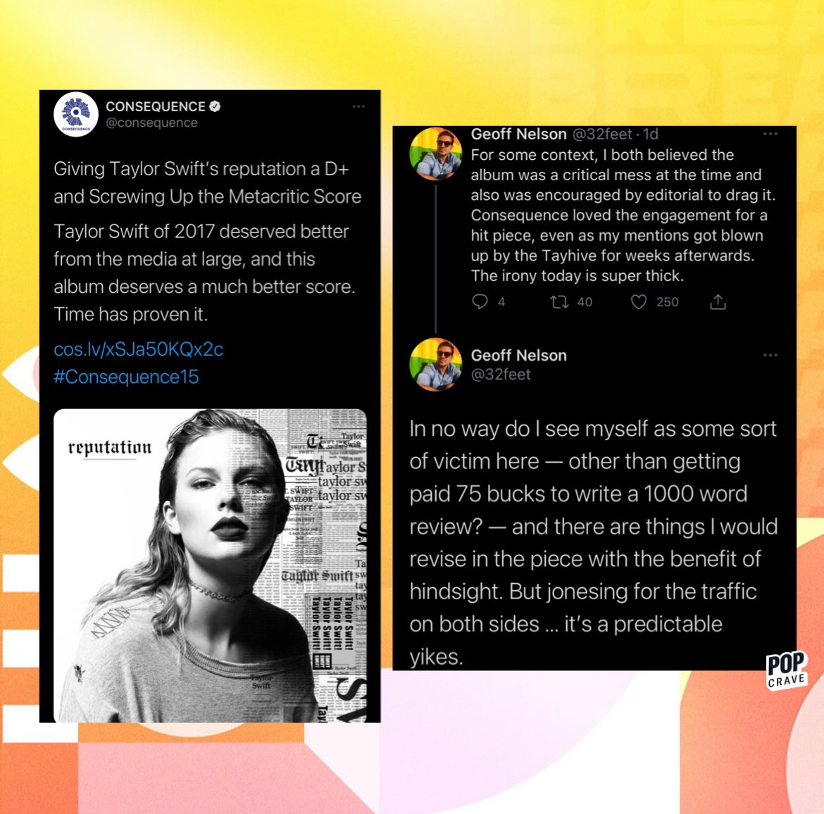 Pop Crave on Twitter: "Writer Geoff Nelson reveals he was encouraged to slander Taylor Swift’s ...