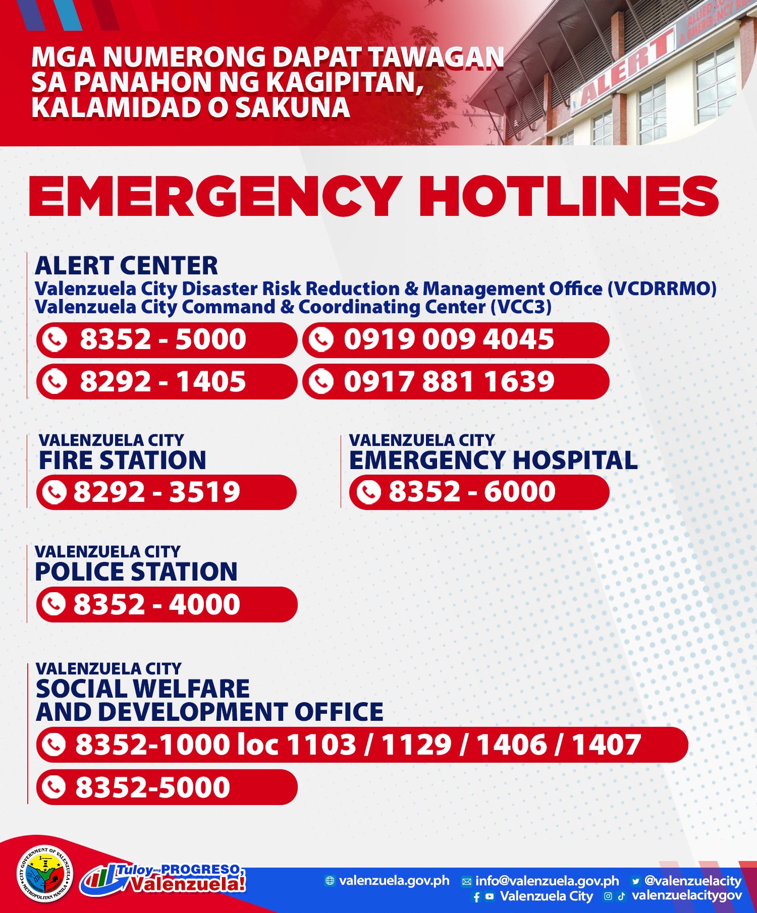 valenzuelacity on Twitter: "Narito ang mga emergency numbers na maaari ninyong tawagan sa ...