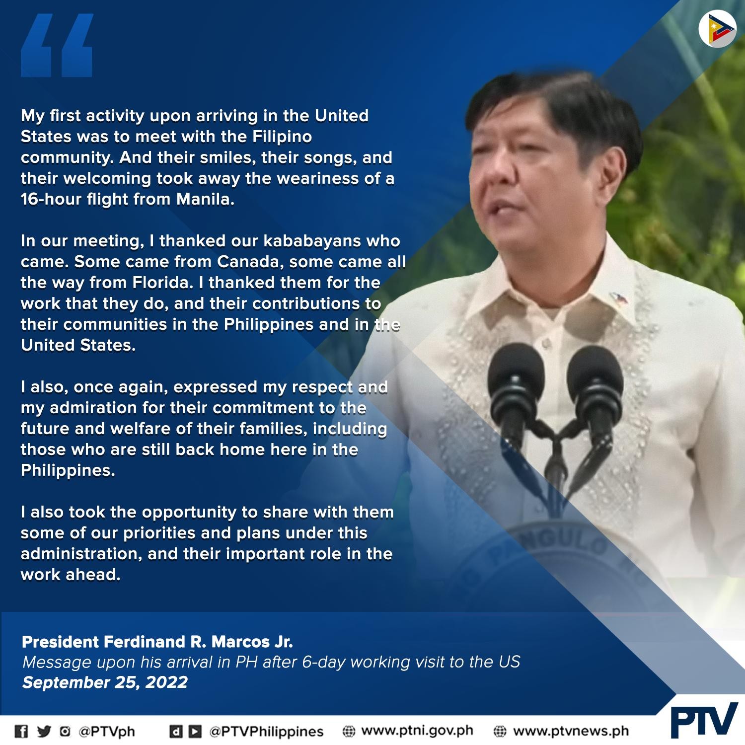 PTVph on Twitter: "BASAHIN: Pangulong Ferdinand R. Marcos Jr., muling nagpaabot ng pasasalamat ...
