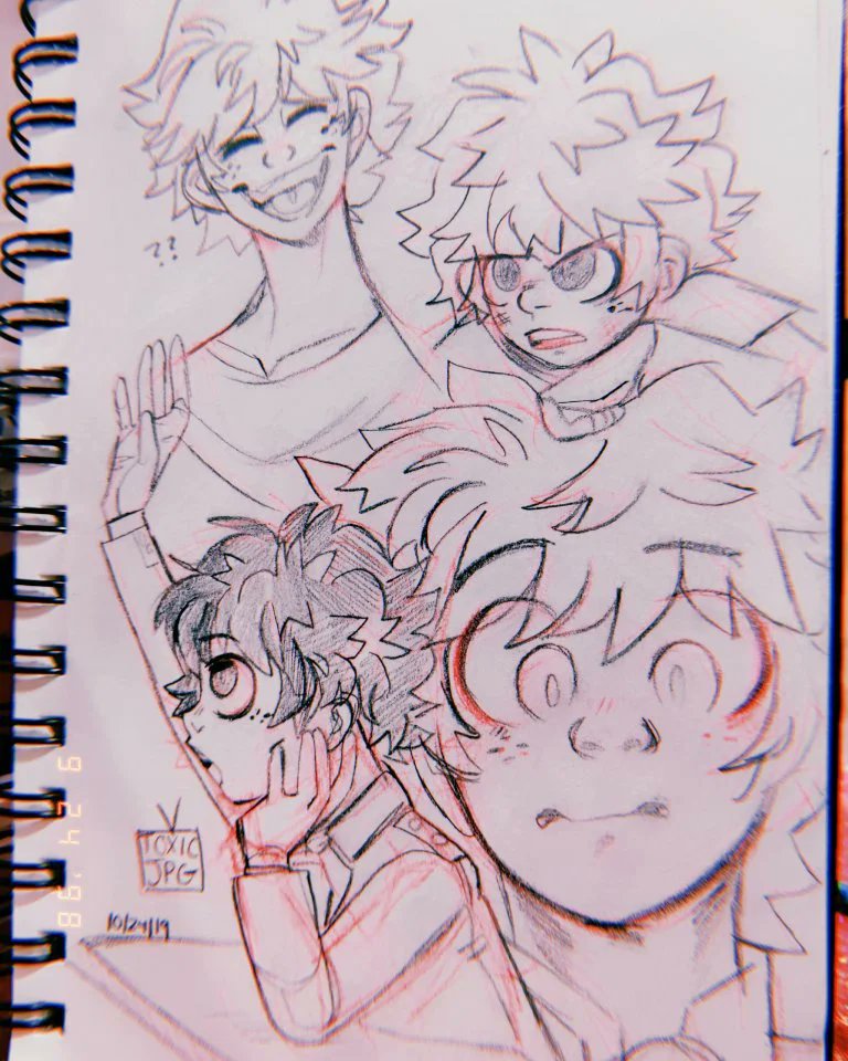 「Resketched some old dekus that I did back in 2019 💚 #deku #」Tokki 🍖🐗 ...