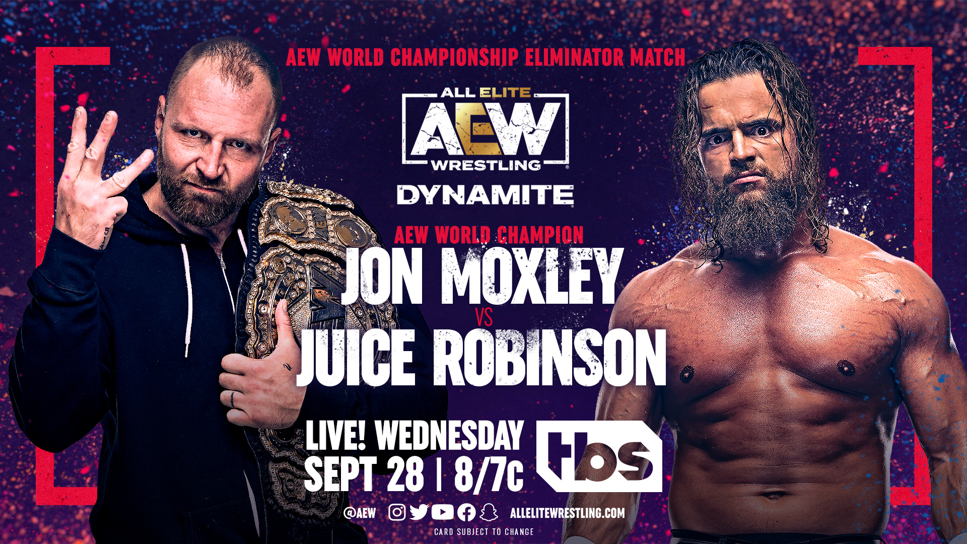 All Elite Wrestling on Twitter: "#AEWDynamite is THIS WEDNESDAY LIVE at 8pm ET/ 7pm CT on TBS ...