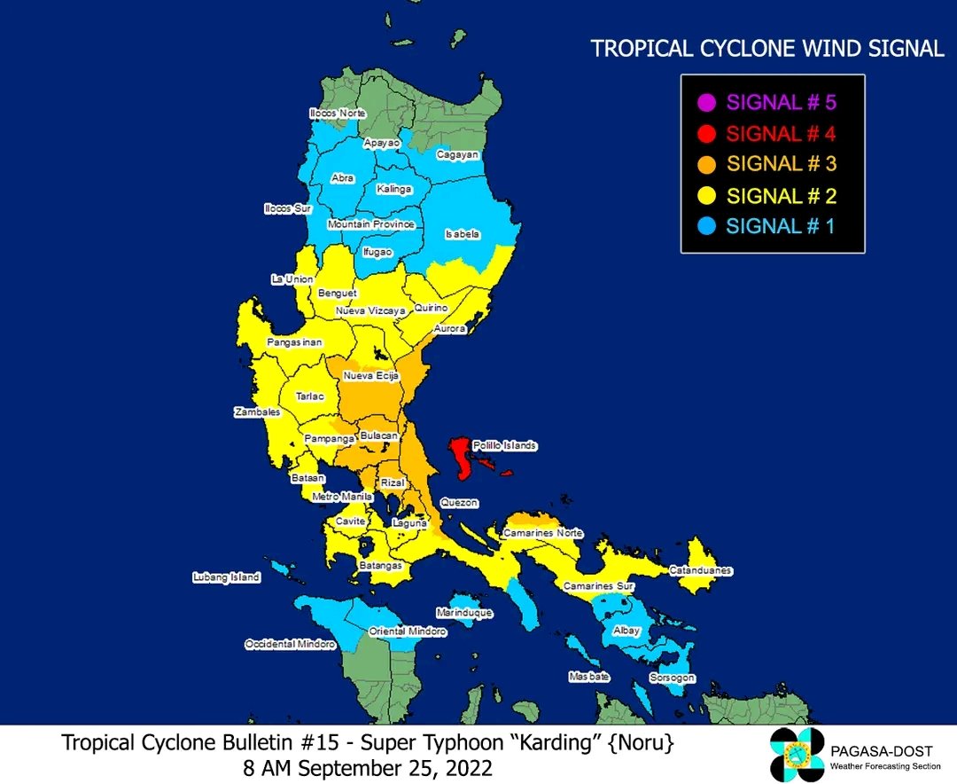 Earth Shaker PH on Twitter: "TROPICAL CYCLONE WIND SIGNALS (8 AM) Itinaas na ng PAGASA ang TCWS ...