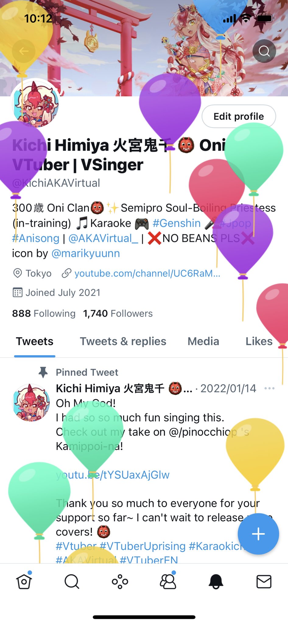 Kichi Himiya 火宮鬼千 👹 Oni VTuber | VSinger on Twitter: "It’s balloon day!!! Please send cake 🧁 ...