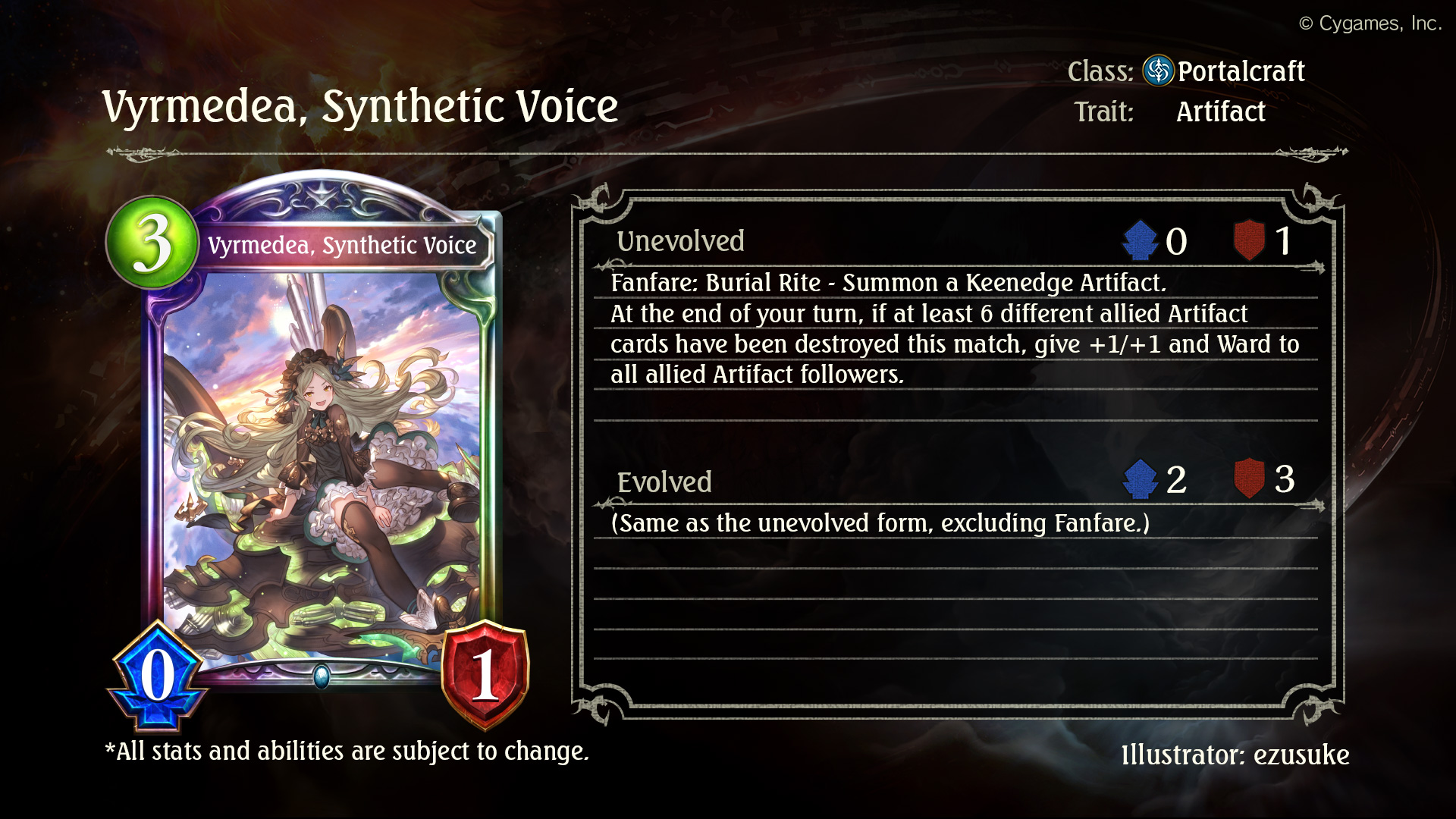 Shadowverse on Twitter: "New Celestial Dragonblade card reveals! Vyrmedea, Synthetic Voice Zerk ...