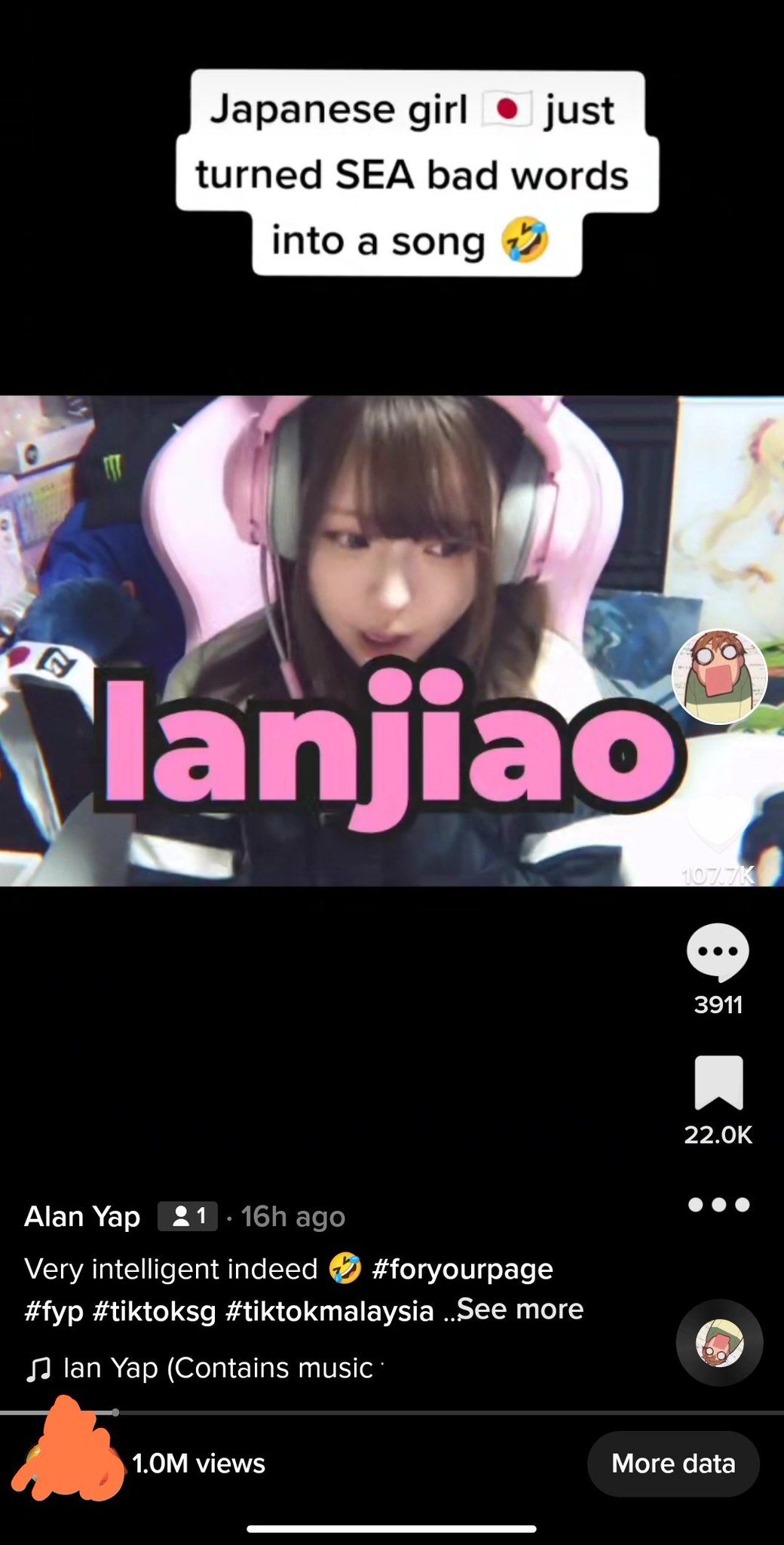 Alan Yap on Twitter: "Konnichiwa @xiinya_jp The video hit 1million views on tiktok. Still ...