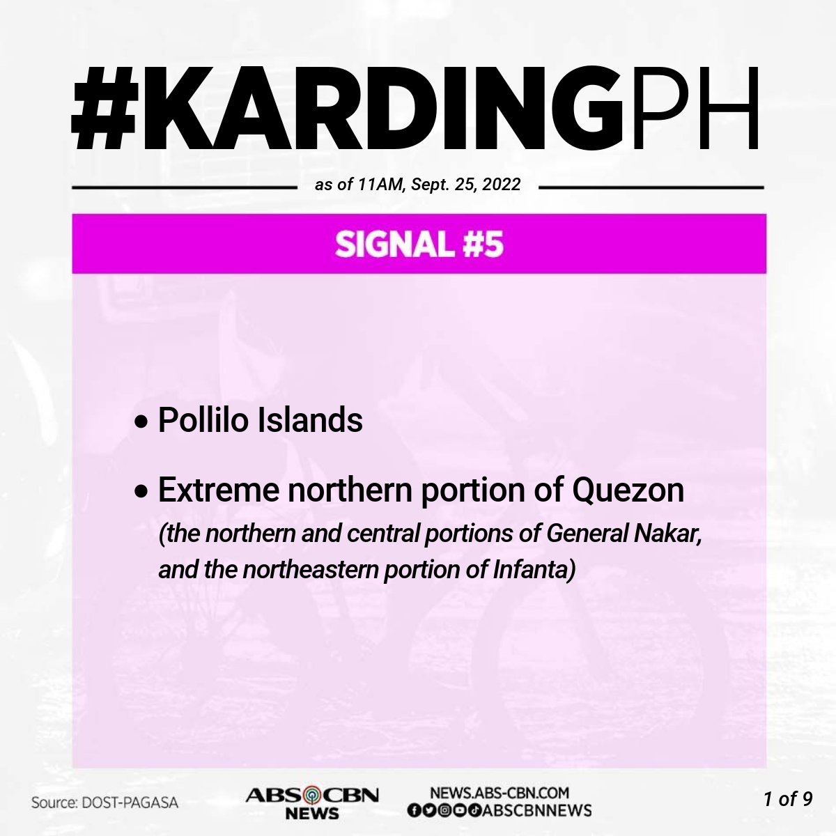 ABS-CBN News on Twitter: "[AS OF 11 AM] Ingat, Kapamilya! Itinaas na sa Signal #5 ang Pollilo ...
