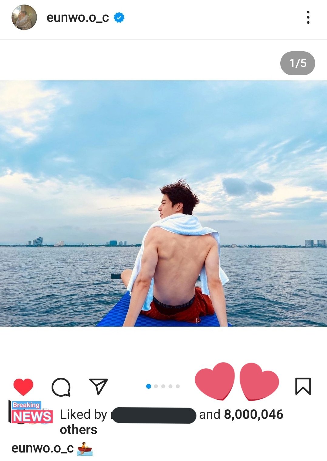 CHA EUNWOO INTERNATIONAL on Twitter: "📍Cha Eunwoo's sexy back post on instagram has reached 8 ...