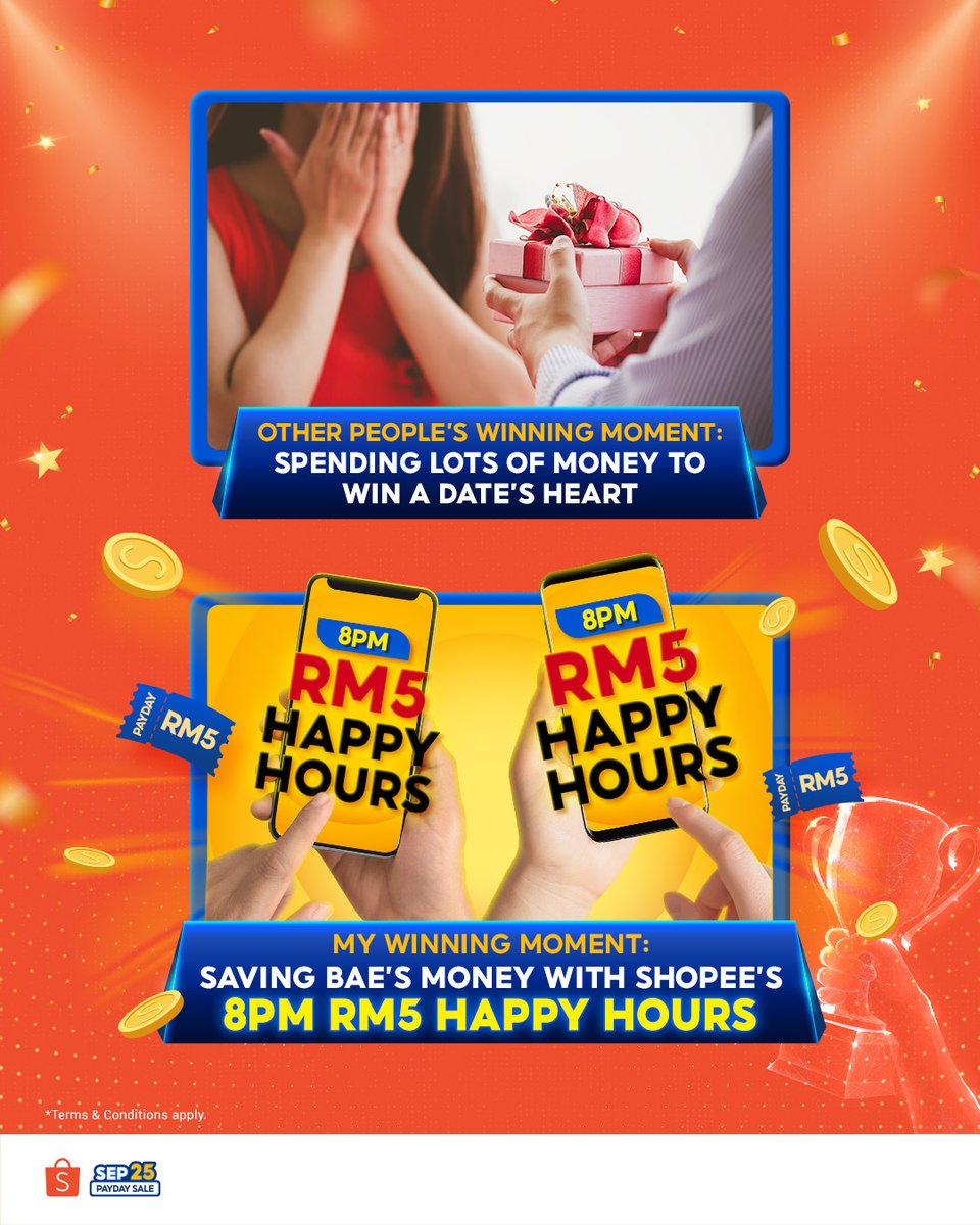 Shopee Malaysia on Twitter: "Jom treat your bae with our 8PM RM5 Happy Hours shopping session ...