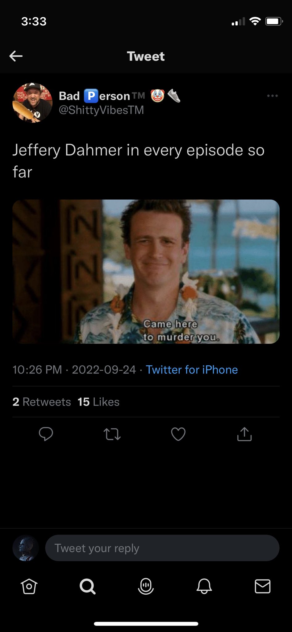 pluto ♡♡ on Twitter: "does he know jeffrey dahmer was a real life serial killer or is he just ...