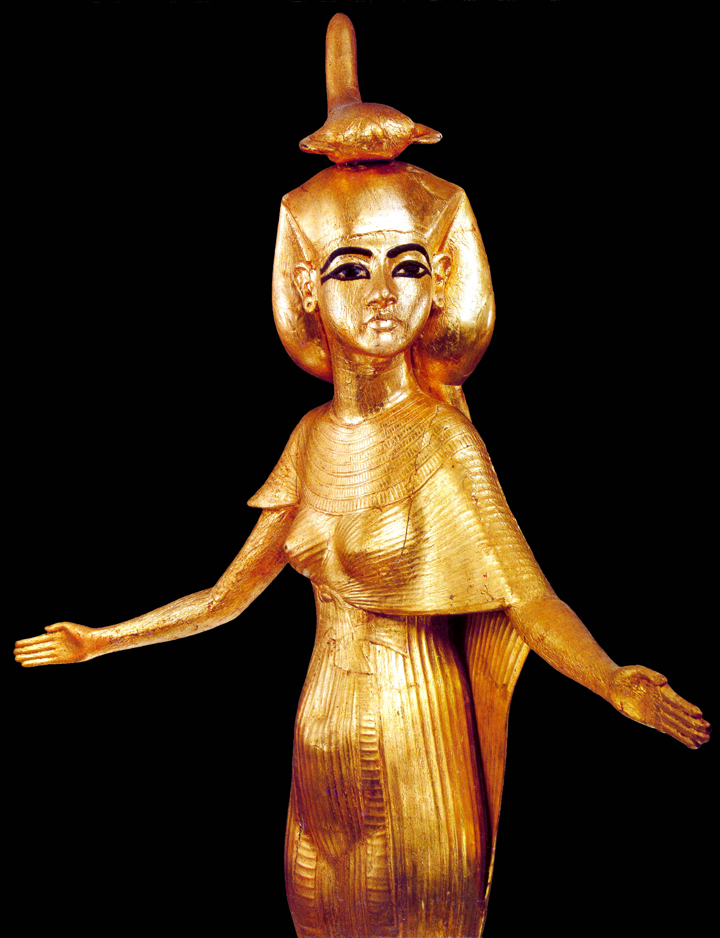 Dr. Peter J Brand on Twitter: "6/ A scribe wrote an ink hieroglyph on the back of Isis' wig ...