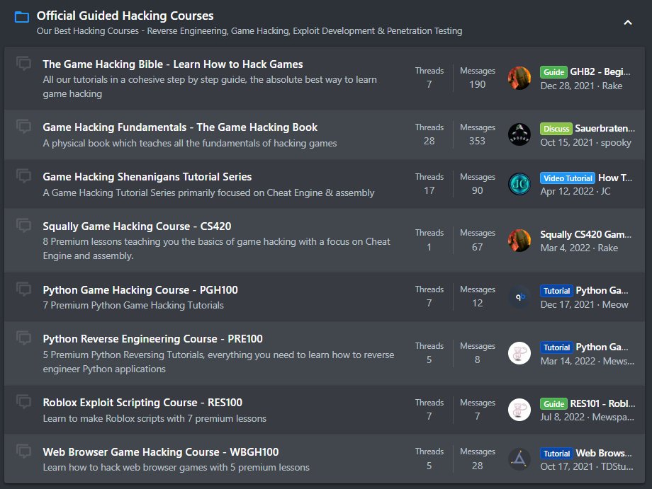 GuidedHacking on Twitter: "6 Complete Game Hacking Courses + 3 in Development https://t.co ...