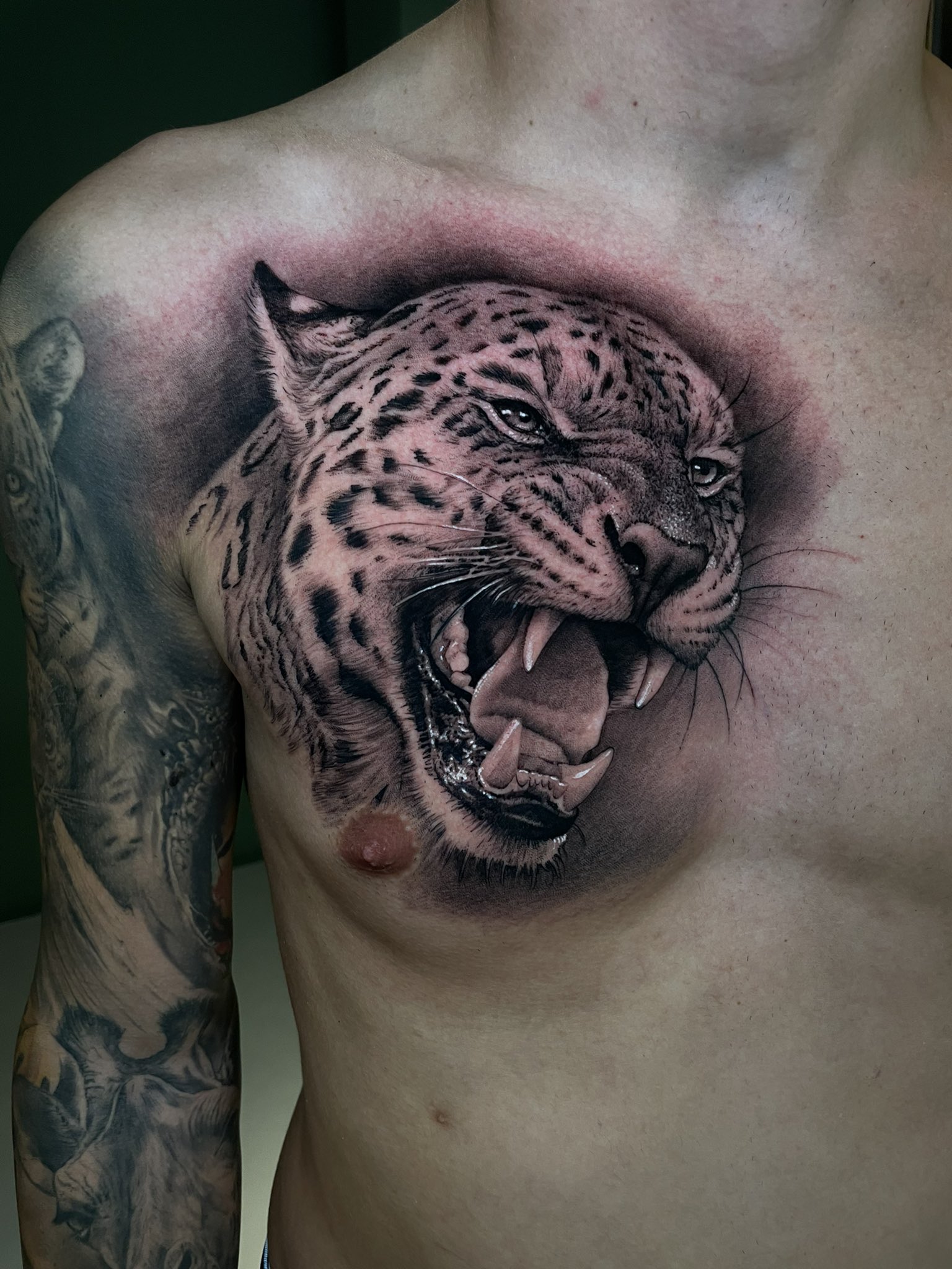 Cheetah Print Chest Tattoos
