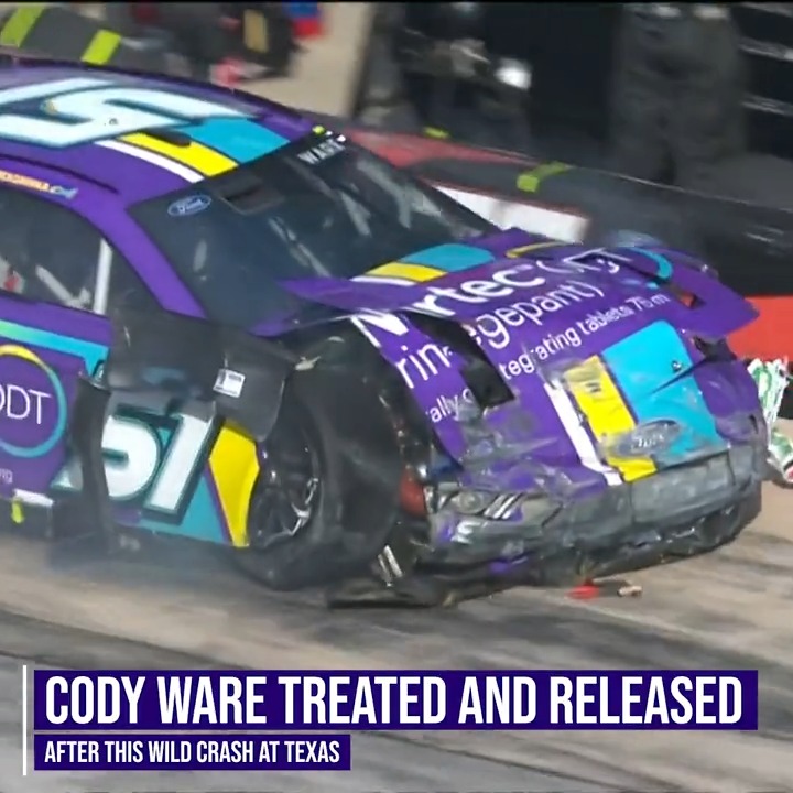 NASCAR on NBC on Twitter: "Cody Ware was treated and released after this hard crash at Texas ...