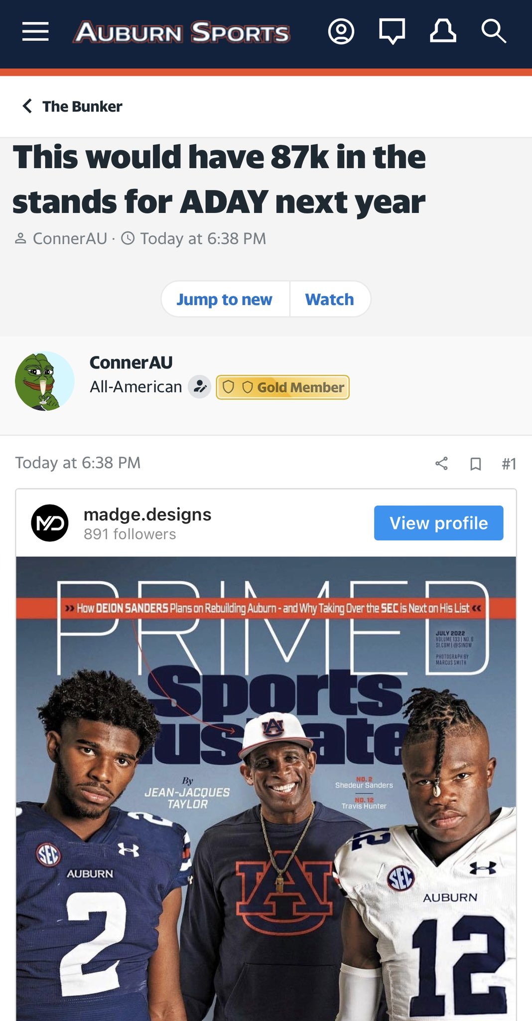 Message Board Geniuses on Twitter: "#Auburn fans are excited about the thought of Deion coming ...