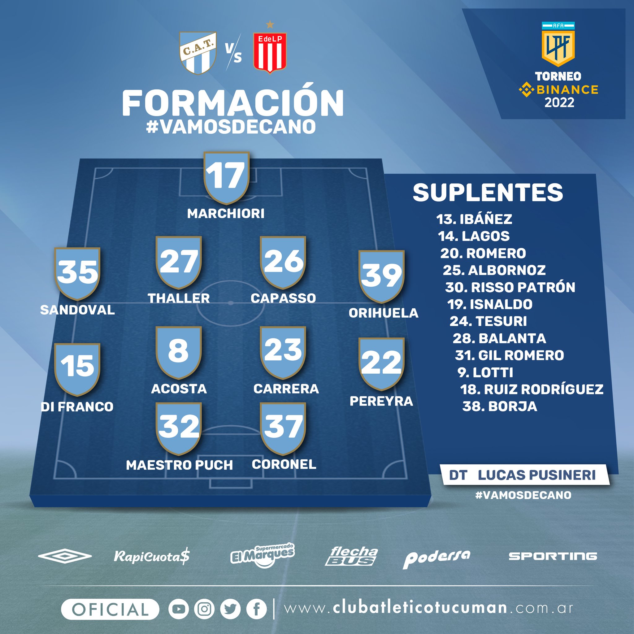 Atlético Tucumán On Twitter Torneobinance 📋 ¡los 11 Elegidos Estos