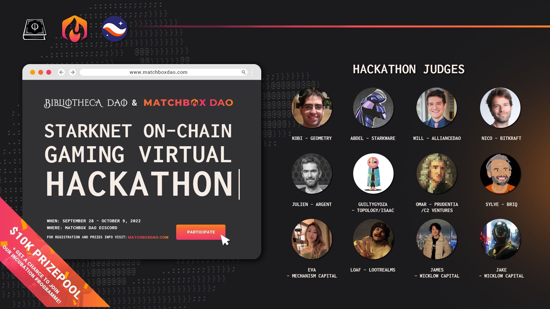 StarkNet | 中文 (👩🏽‍🚀, 👨🏽‍🚀) on Twitter: "👩🏽‍🚀 #StarkNetEco 👨🏽‍🚀 @matchbox_dao x @BibliothecaDAO 的 ...