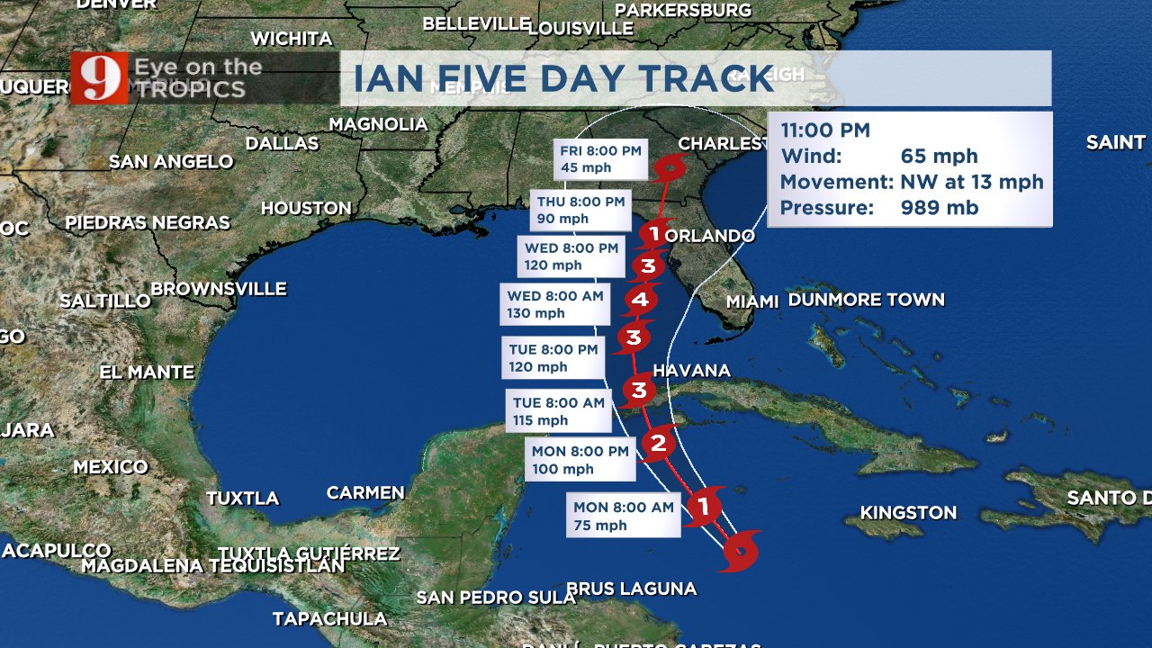 George Waldenberger On Twitter 11pm Updated Forecast Cone For Ian