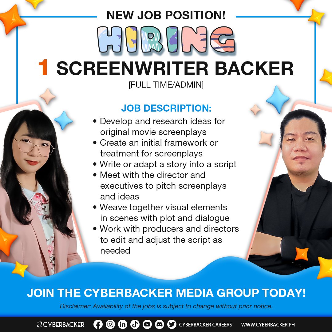 Cyberbacker KR on Twitter: "📢 Cyberbacker is opening a NEW JOB POSITION! We are hiring 1 ...