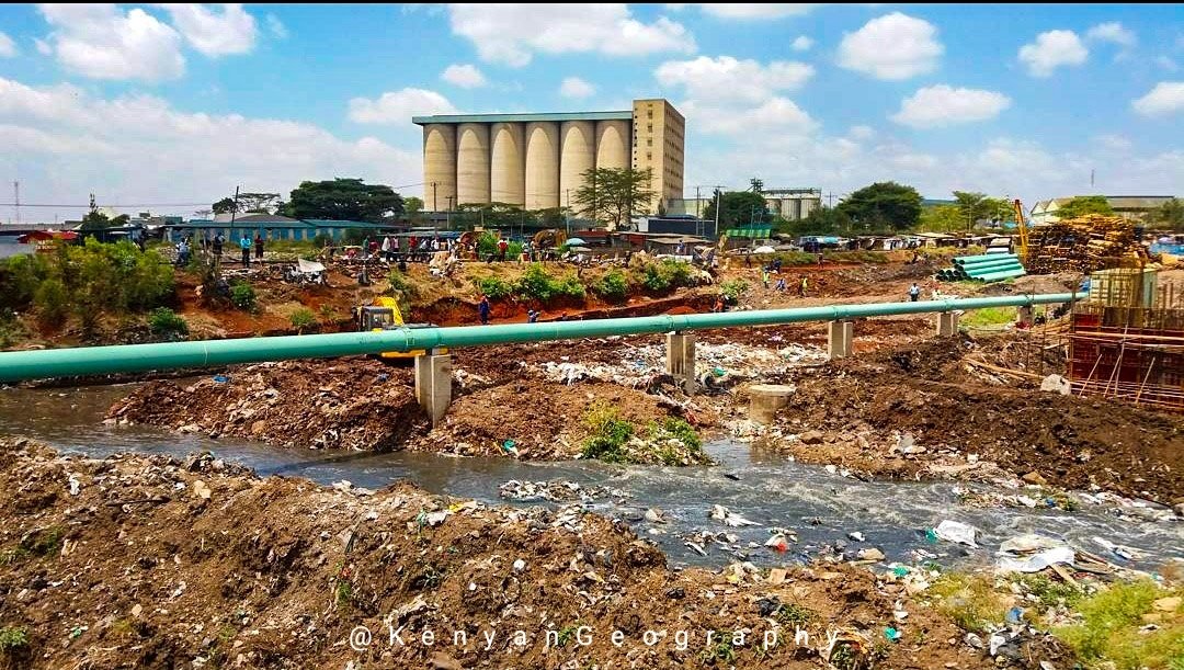 Geography of Kenya on Twitter: "Ngong river at Mombasa road and Outer Ring road. Arguably the ...