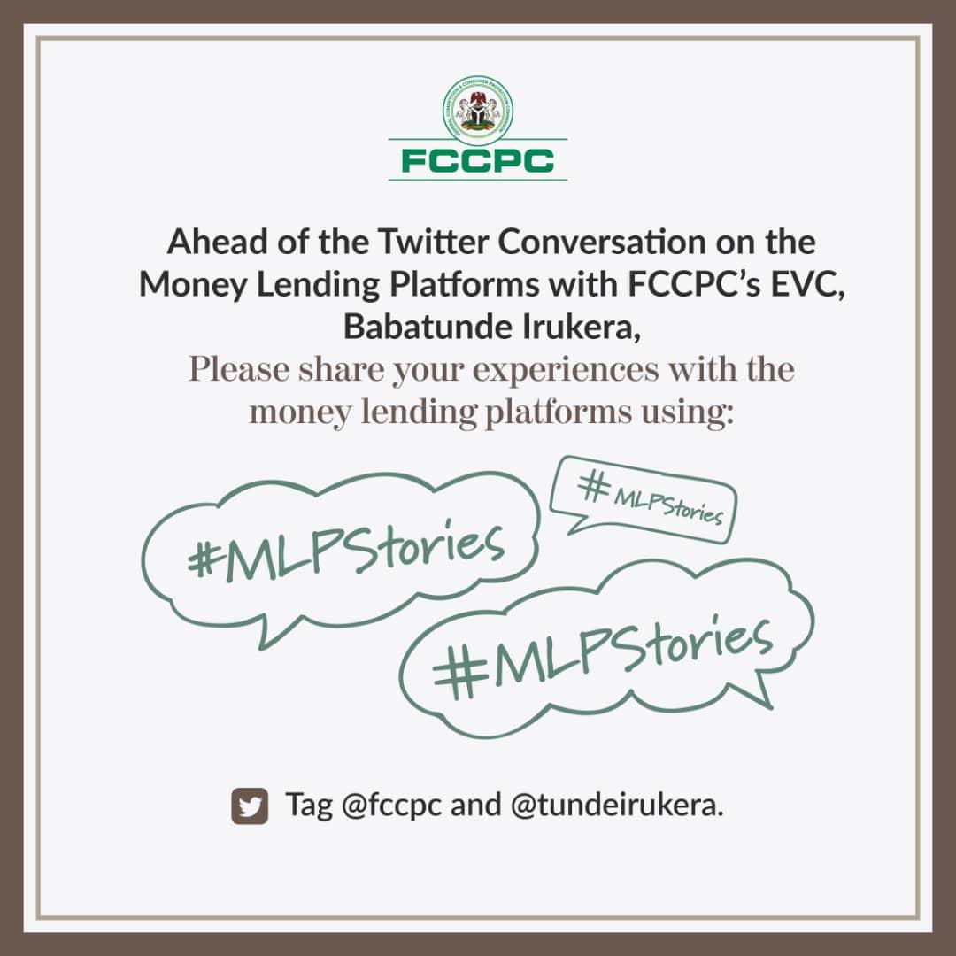 FCCPC Nigeria on Twitter: "Ahead of the Twitter Conversation on the Money Lending Platforms with ...