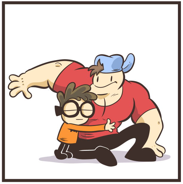 「Don't forget to hug your Jock today 」Marko (Nerd and Jock comics)の漫画