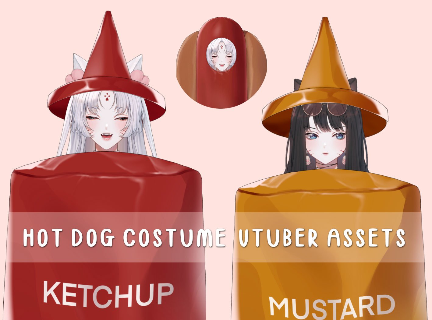 Baiyue & Maowa!! 🌙🐈‍⬛ VTuber/Live2D on Twitter: "🌭Hot Dog Costume VTuber Assets!! (link below ...