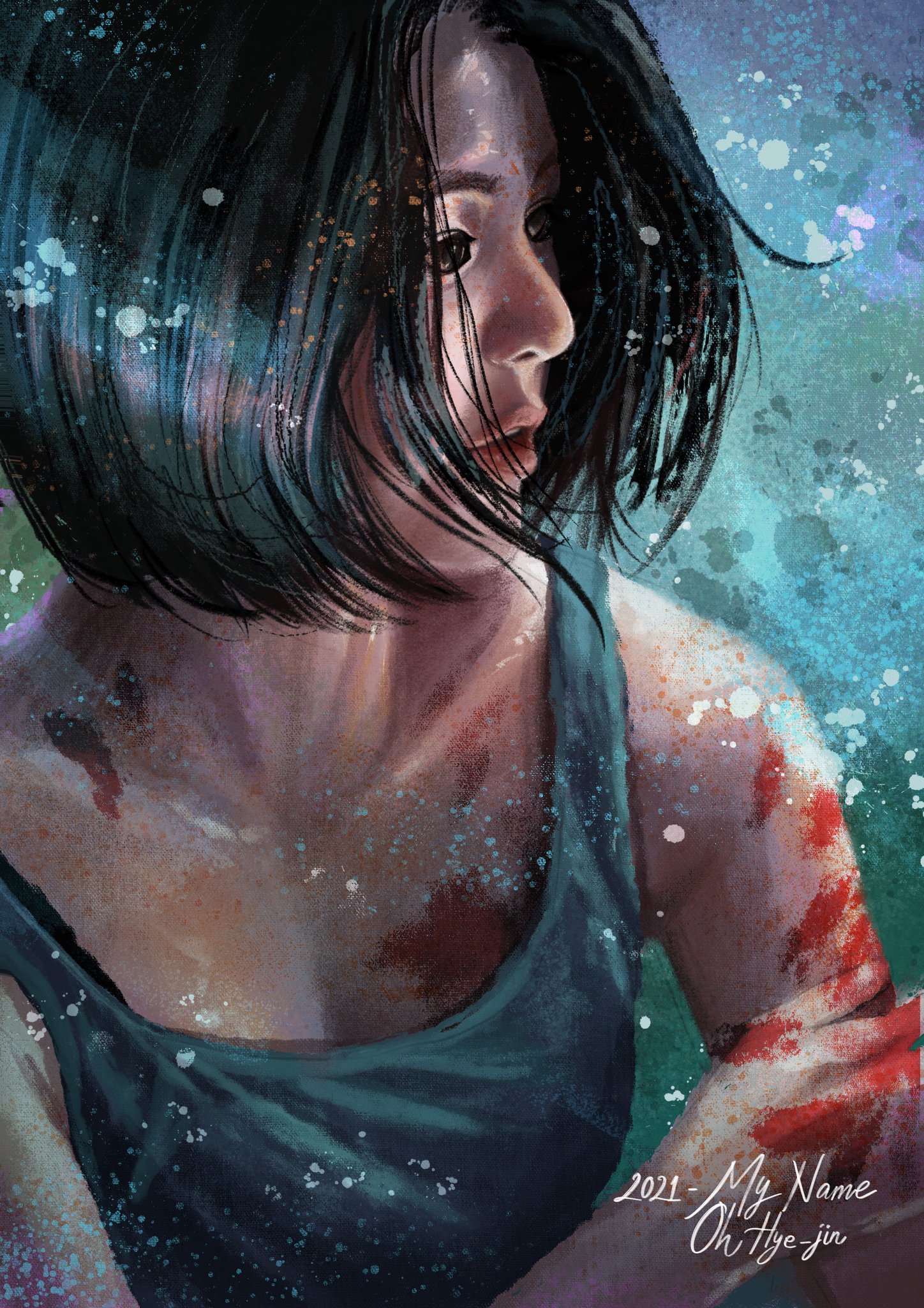 Sofie on Twitter: "Abstract Digital Painting of Han So Hee as Oh Hye Jin in My Name [2021] # ...