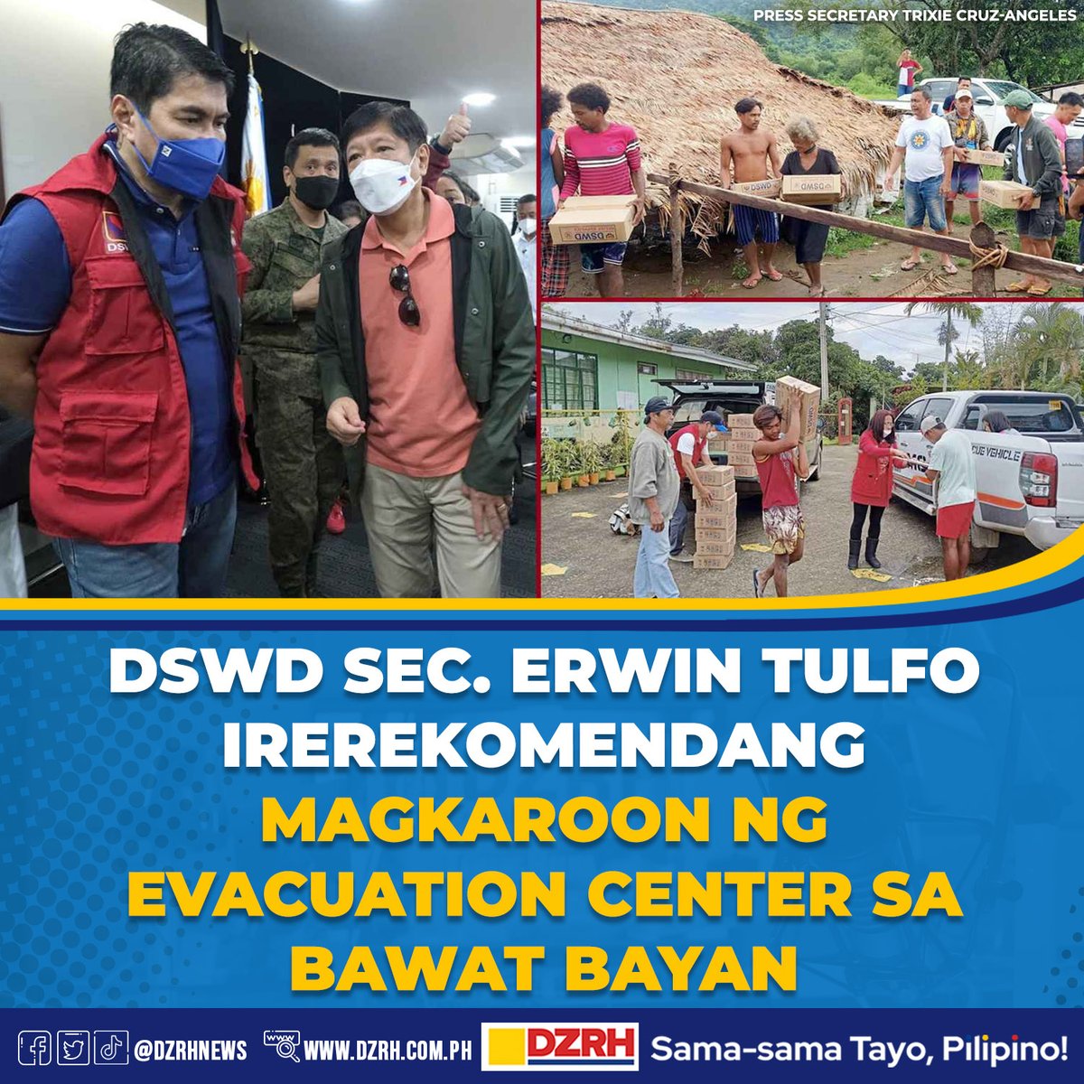 DZRH NEWS on Twitter: "Panahon na upang magkaroon ng evacuation centers sa bawat munisipalidad ...