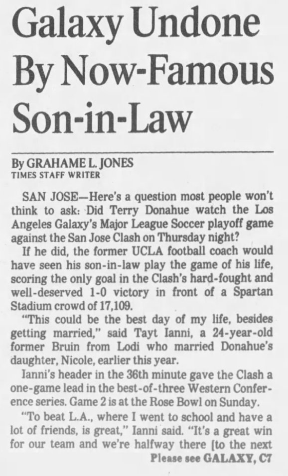 Galaxy History On Twitter On This Day In 1996 In The First Game Of A 3 Game Series La Galaxy