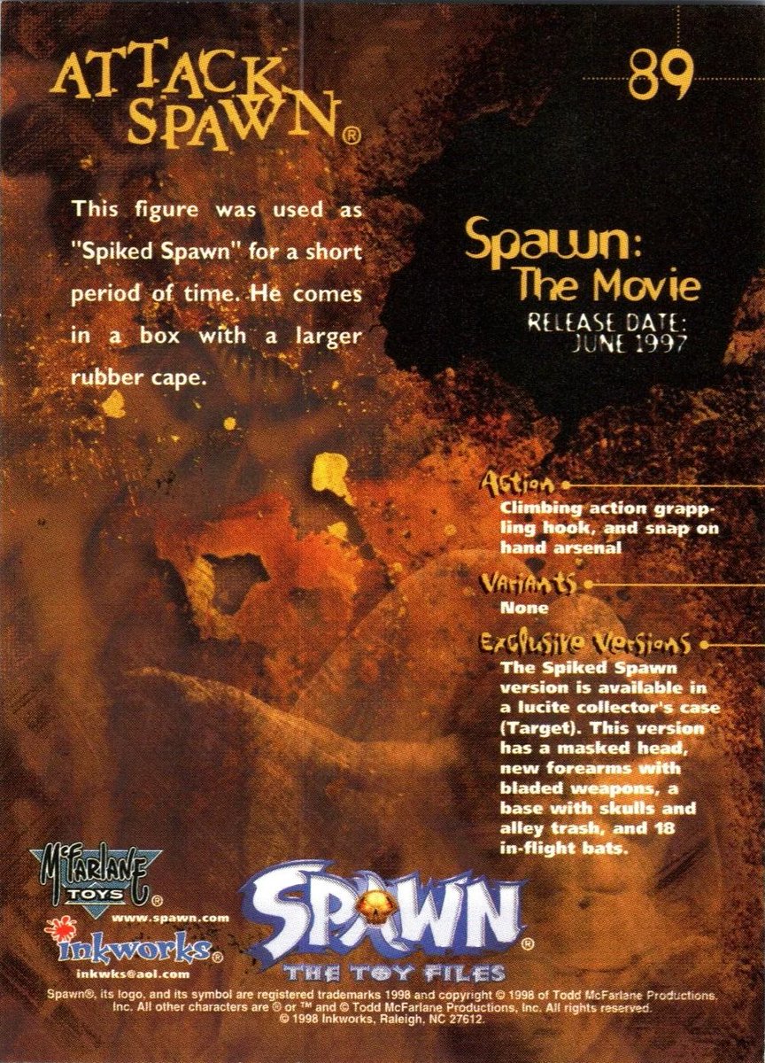 Daily Spawn Archive on Twitter: "Spawn: The Toy Files Trading Card #89: "Attack Spawn" (1998) # ...