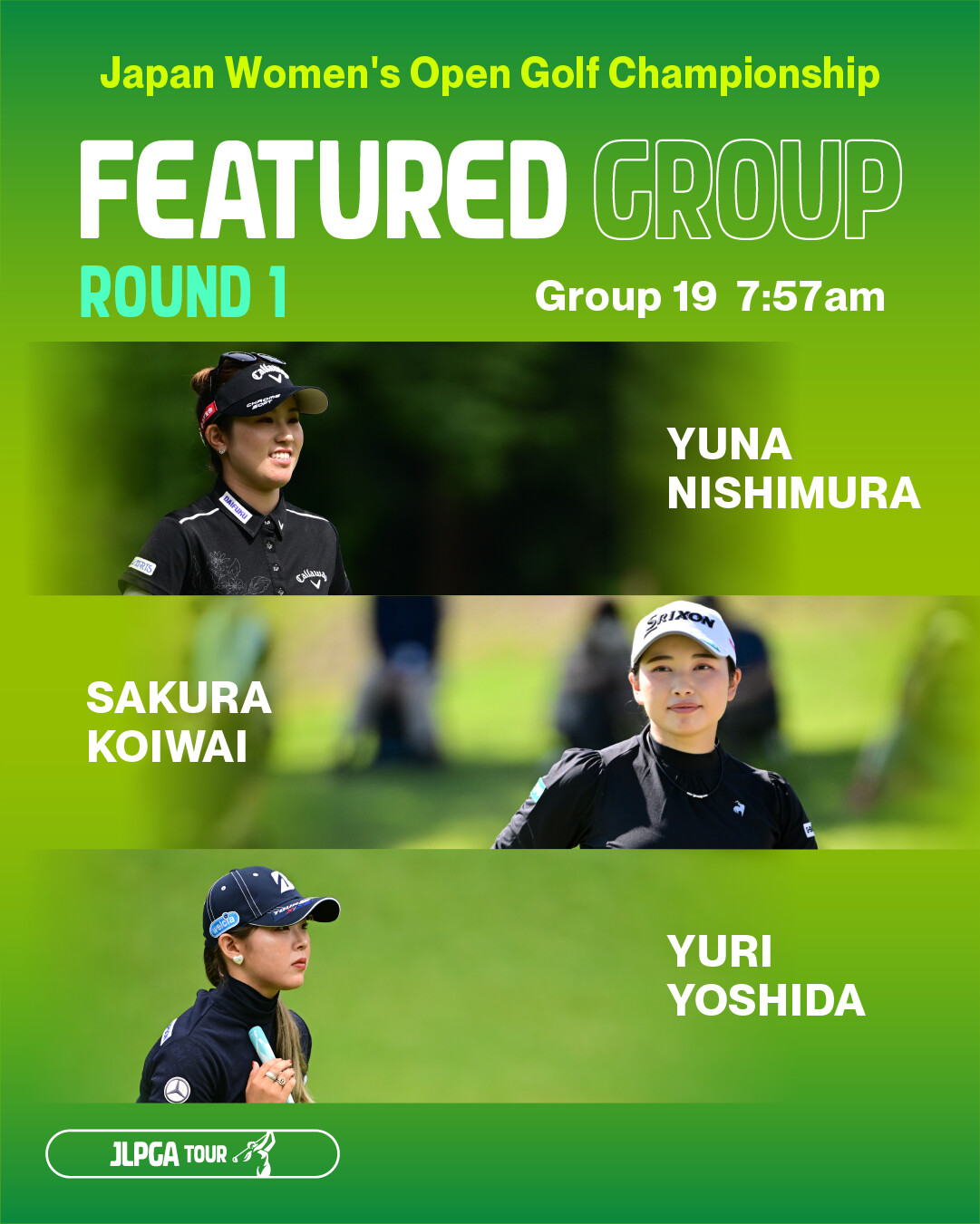 日本女子プロゴルフ協会(JLPGA) on Twitter: "9.29開幕🏌️‍♀️ ／ #日本女子オープン🏆 大会初日注目組 \ Group19-7:57am #西村優菜 ...