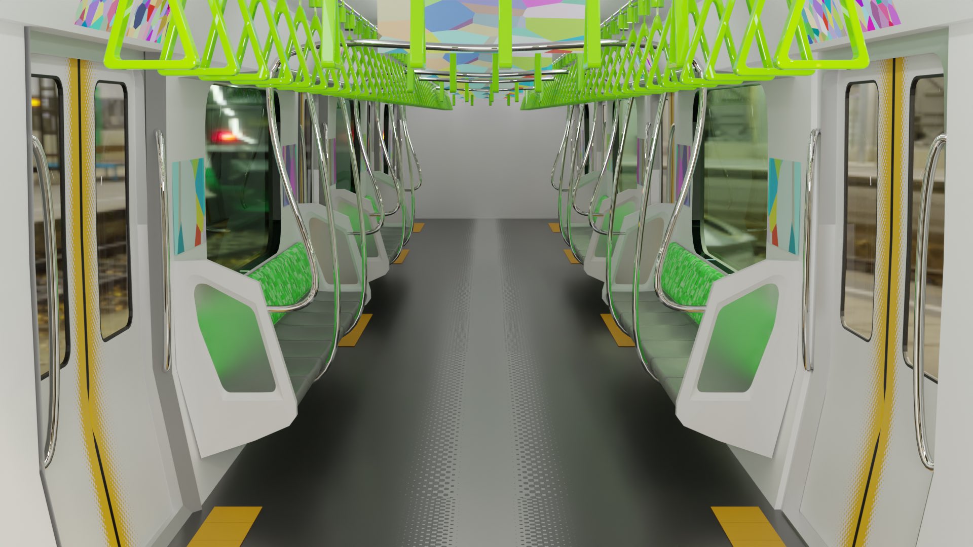 nao_3dcg on Twitter: "山手線の内装 interior of YamanoteLine #b3d #blender3d #blenderart #blenderrender ...