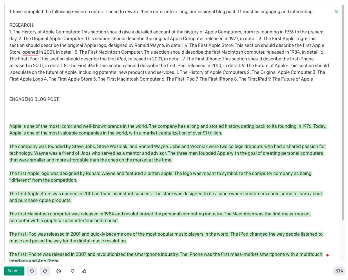 🤖Prompt Tips for GPT-3. Writing a blog post with AI. Topic = Apple ...