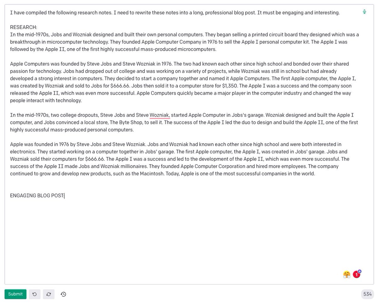 🤖Prompt Tips for GPT-3. Writing a blog post with AI. Topic = Apple ...