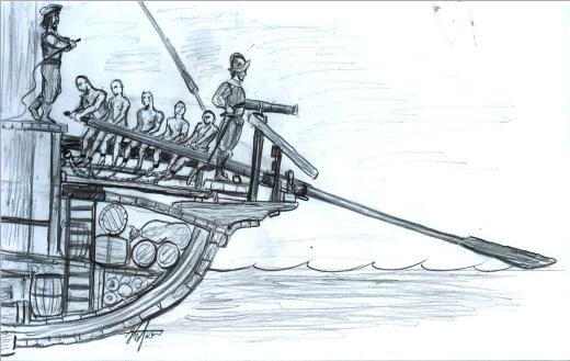 The Venetian alla sensile method of rowing! Three men share a bench but ...