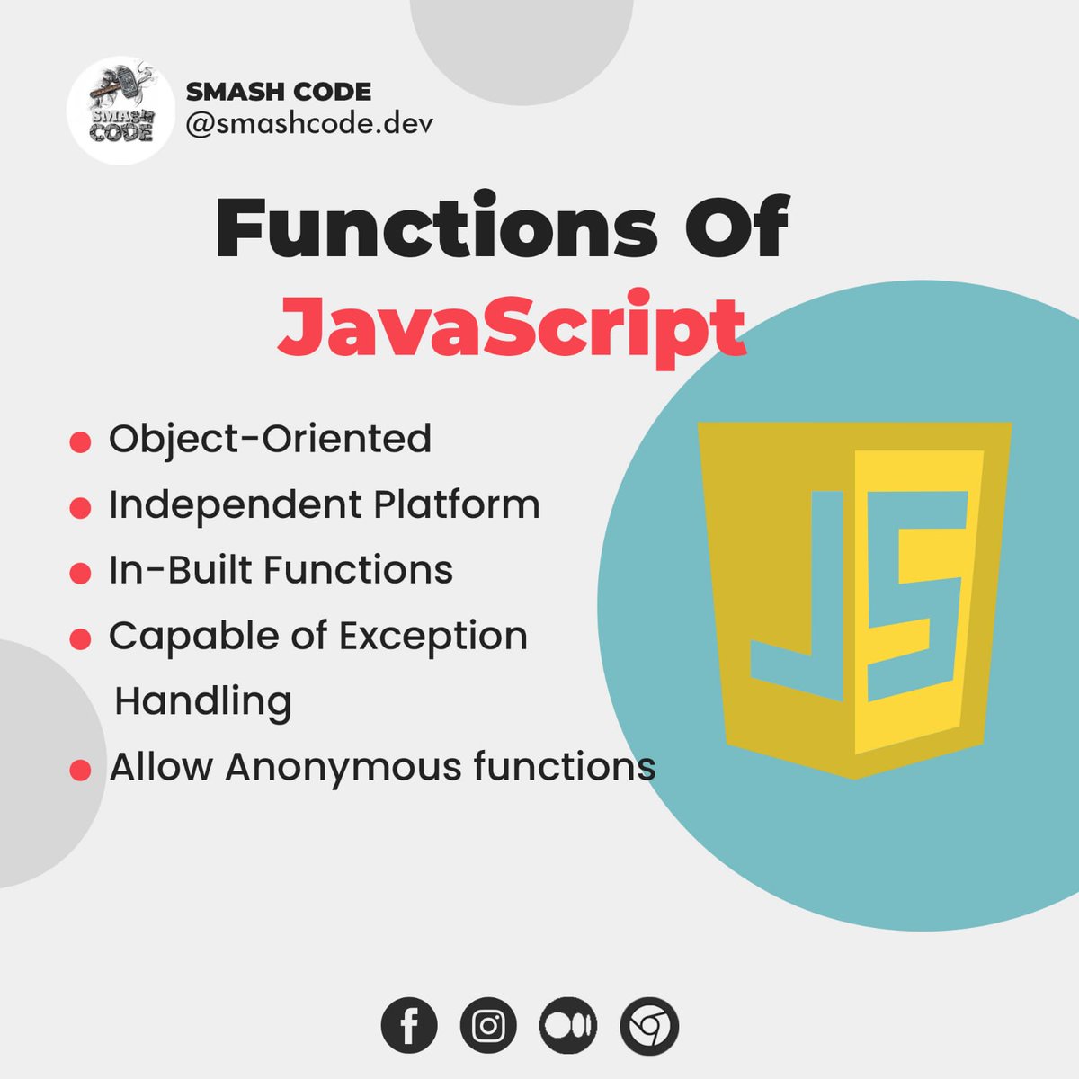 Smashcode On Twitter Functions Of Javascript Smashcode Letsconnect Hishamsarwar