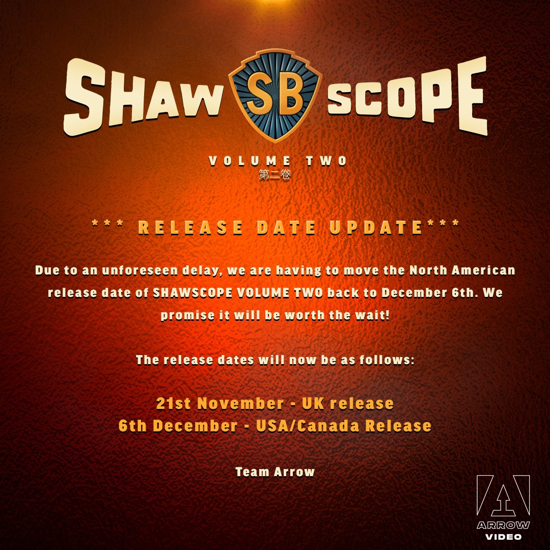 ArrowFilmsVideo on Twitter: "*** SHAWSCOPE VOLUME 2 - US RELEASE DATE