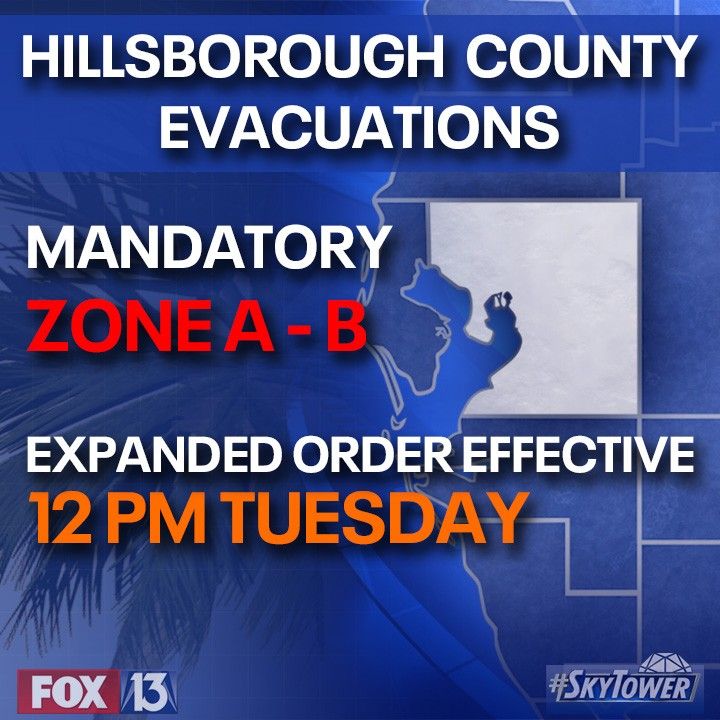 Fox 13 Tampa Bay On Twitter New Hillsborough Evacuation Orders